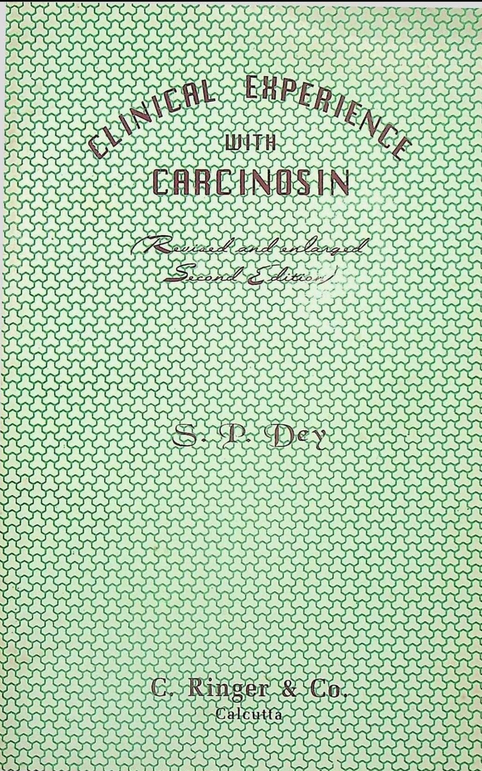 Clinical experience of Carcinosin by Dr. S P Dey pdf download
